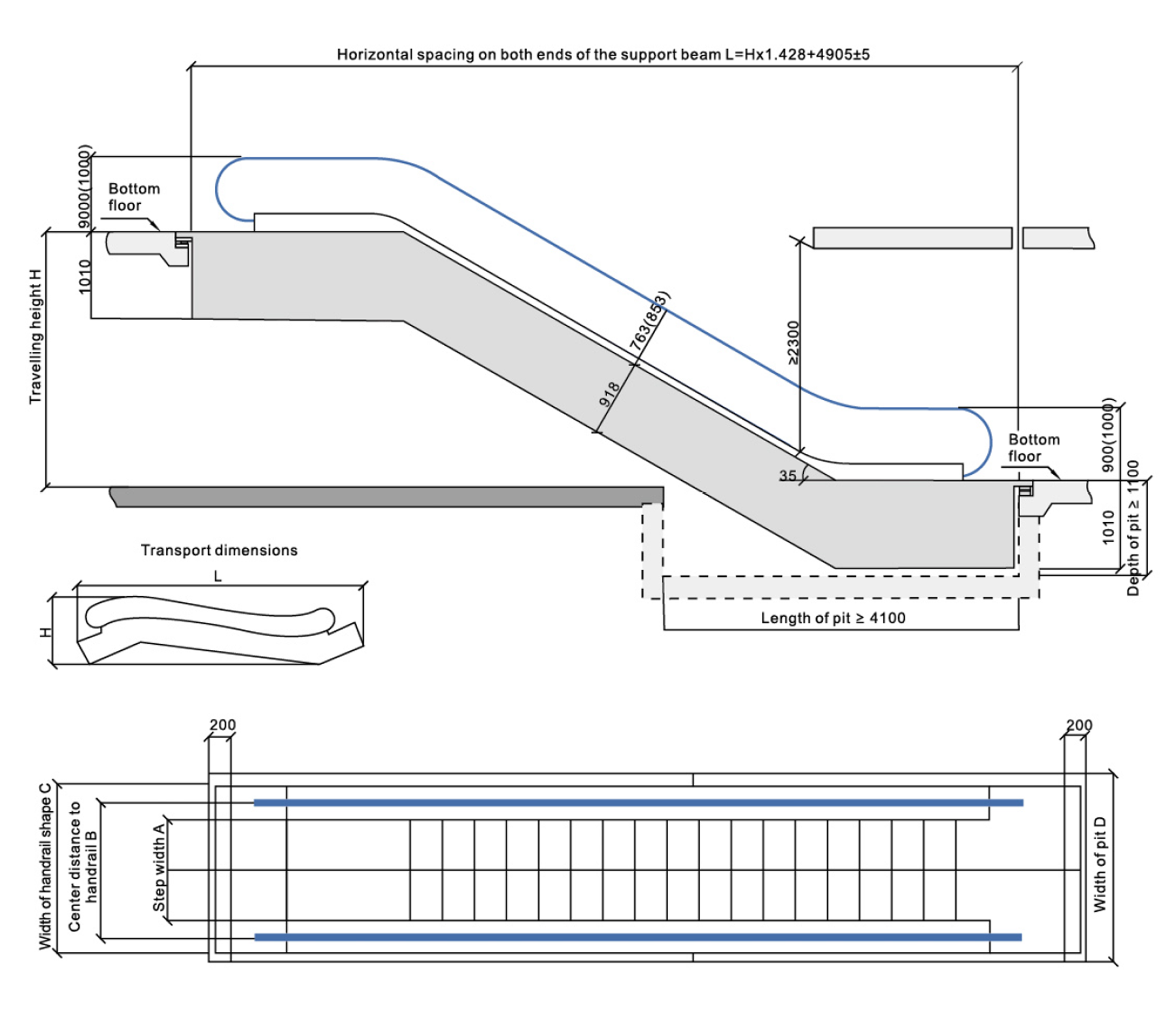 Blue Fuji Elevator - Escalator